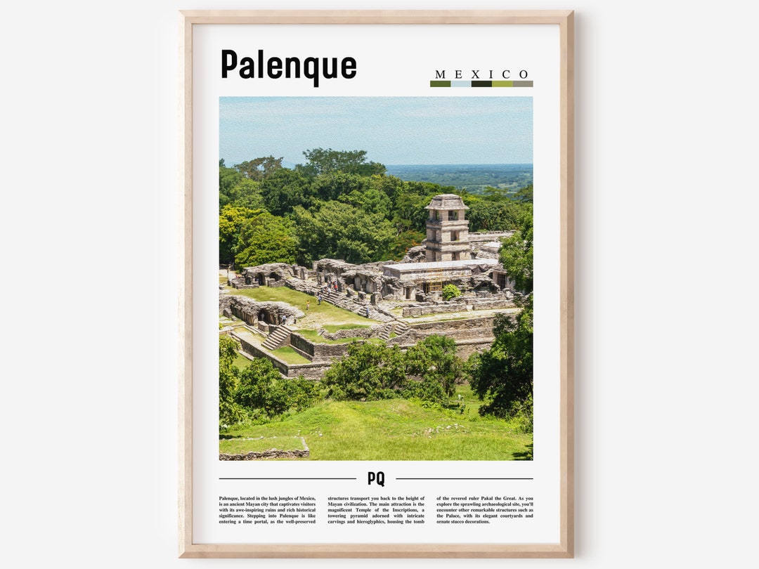 Poster Palenque, impression Palenque, art mural Palenque, impression de ...