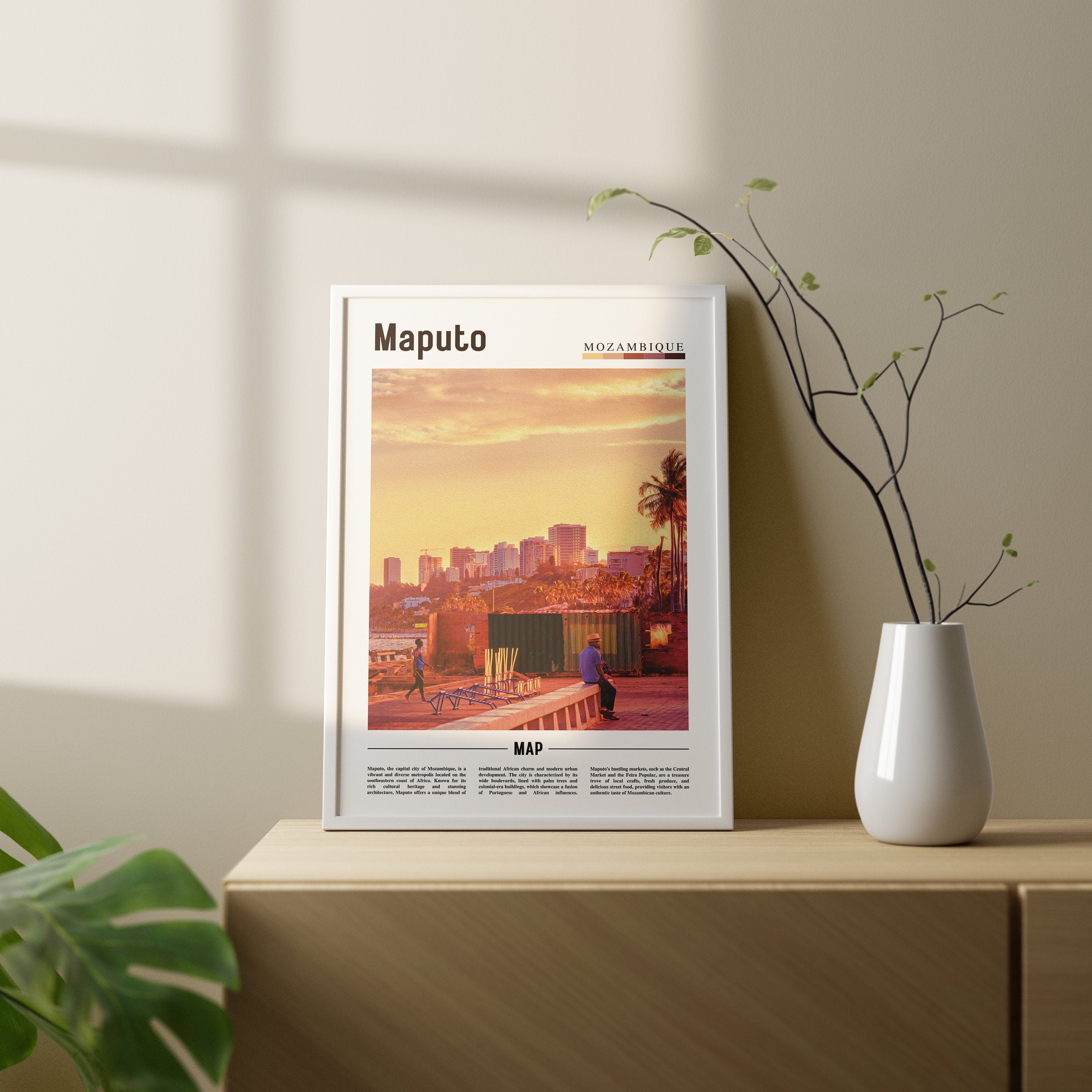 Maputo Poster, Maputo Print, Maputo Wall Art, Minimal Travel Print ...
