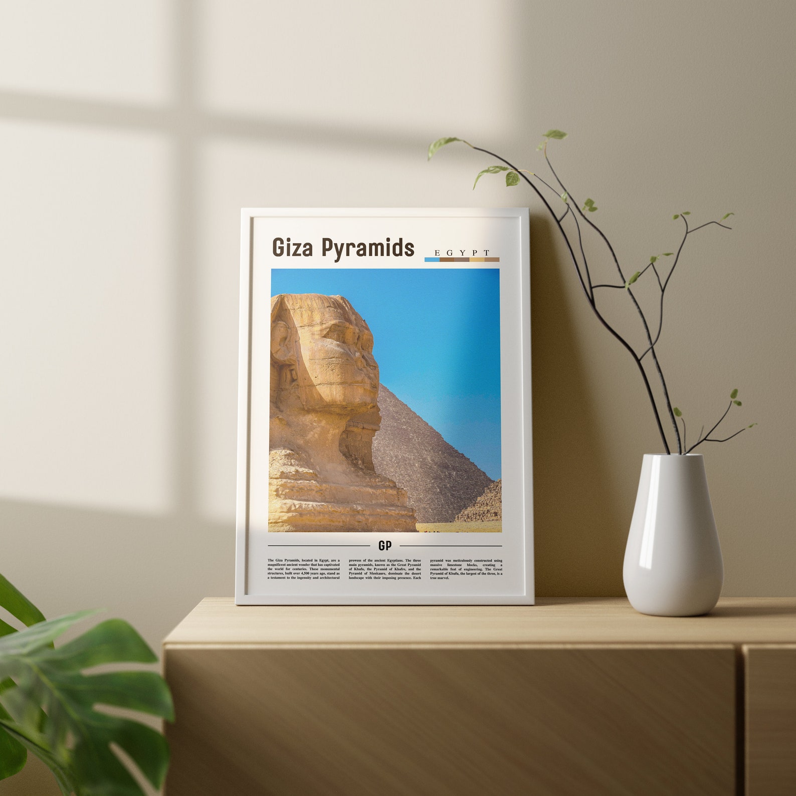 Giza Pyramids Poster, Giza Pyramids Print, Giza Pyramids Wall Art ...