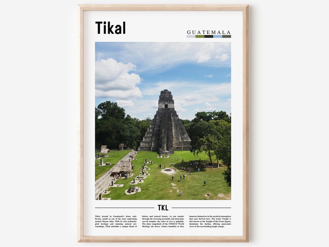 Tikal Poster, Tikal Print, Tikal Wall Art, Central America Poster ...