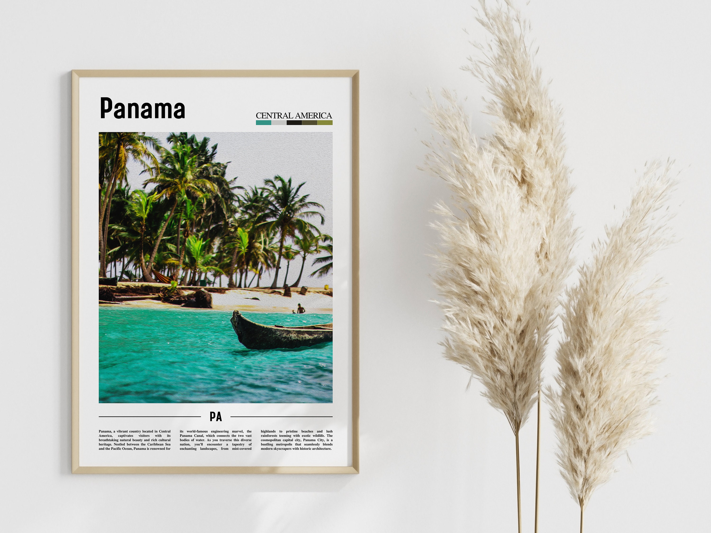 Cartel de Panamá, Impresión de Panamá, Arte de pared de Panamá, Cartel ...