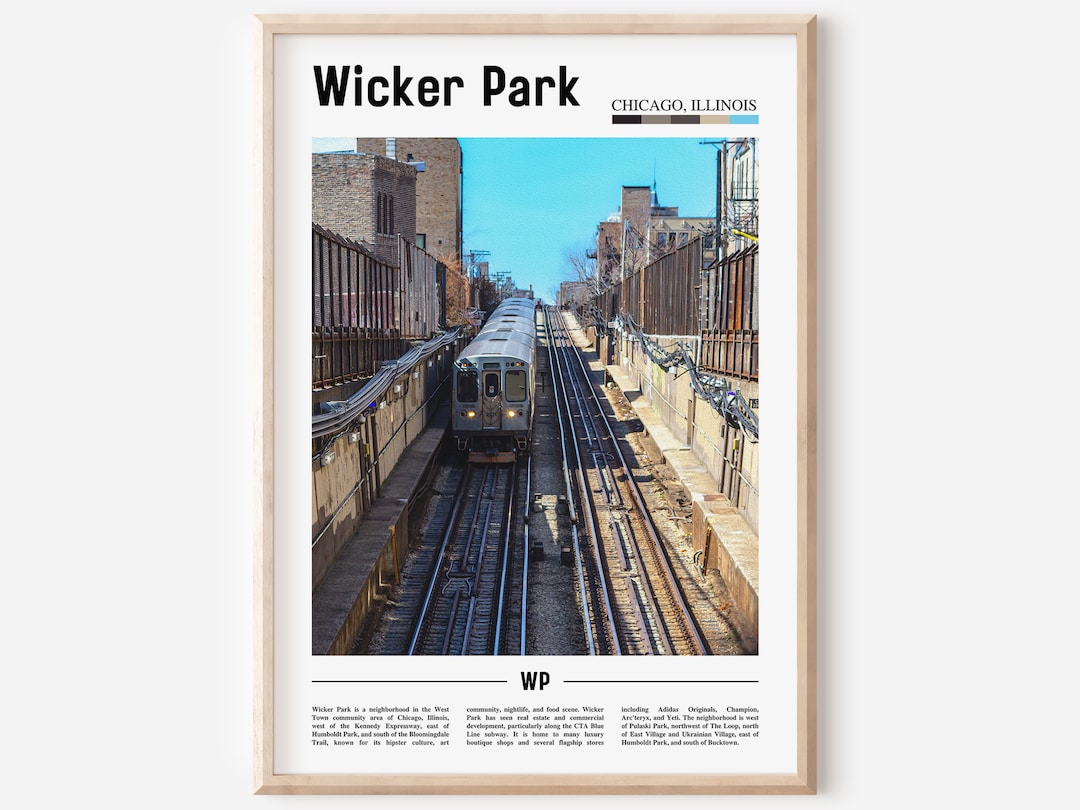 Wicker Park Print, Wicker Park Poster, Wicker Park Wall Art, Minimal ...