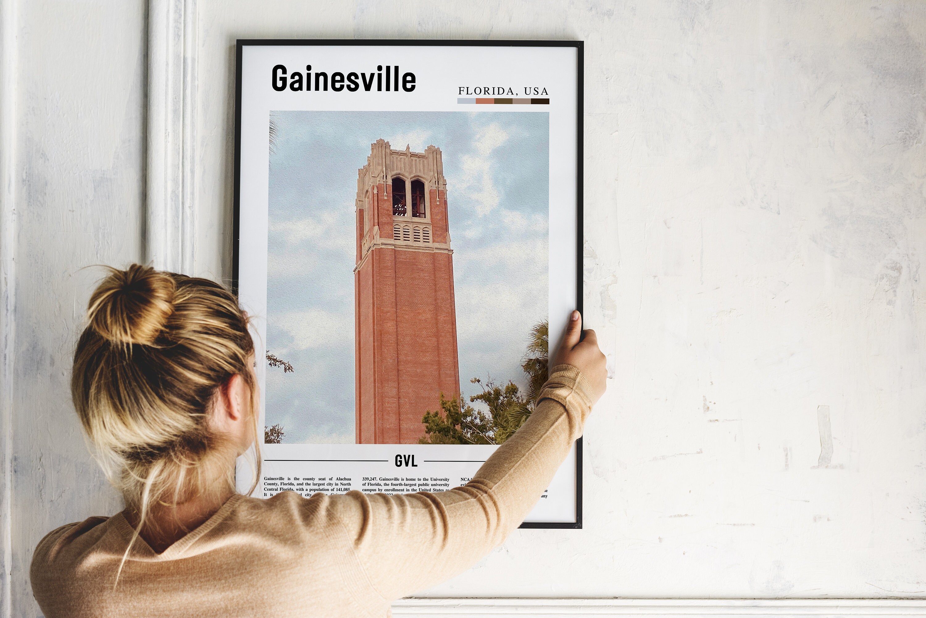 Gainesville Print, Gainesville Poster, Gainesville Wall Art, Oil ...