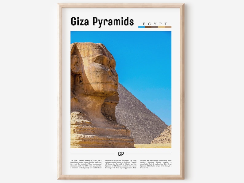 Giza Pyramids Poster, Giza Pyramids Print, Giza Pyramids Wall Art ...
