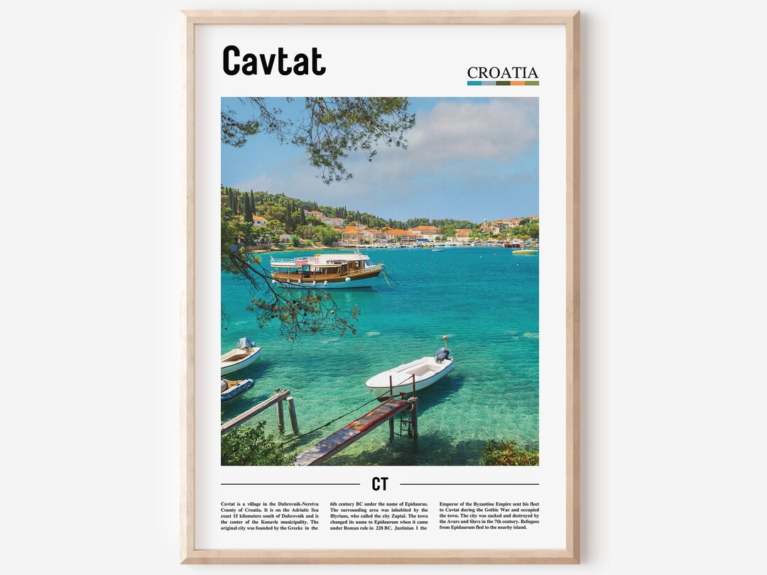 Cavtat Print, Cavtat Poster, Cavtat Wall Art, Oil Painting Poster, Colorful City Print, City ...