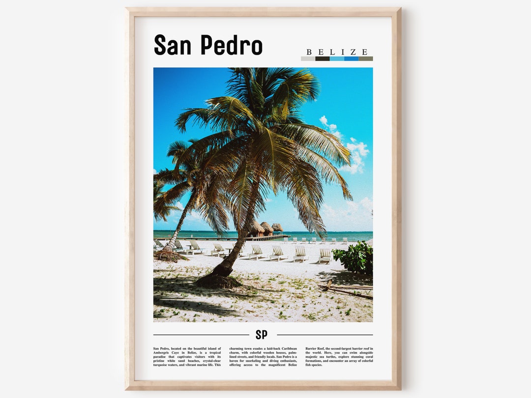 San Pedro Poster, San Pedro Print, San Pedro Wall Art, Central America ...