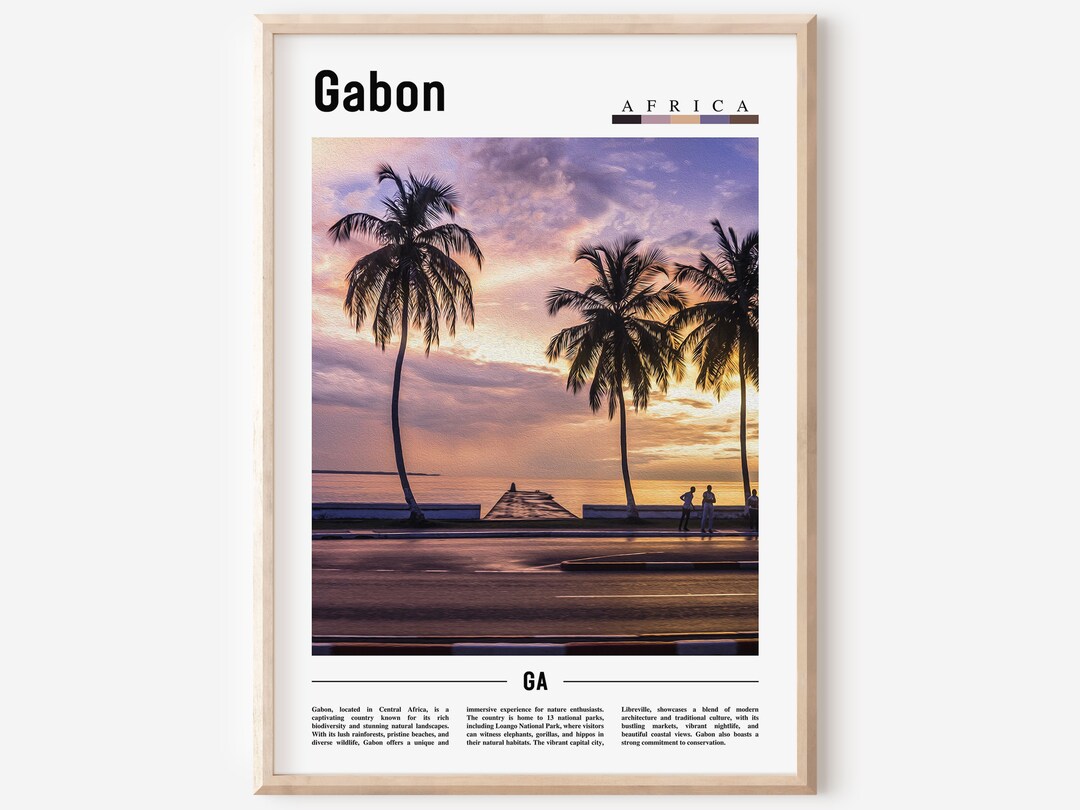 Gabon Poster, Gabon Print, Gabon Wall Art, Minimal Travel Print, Travel ...