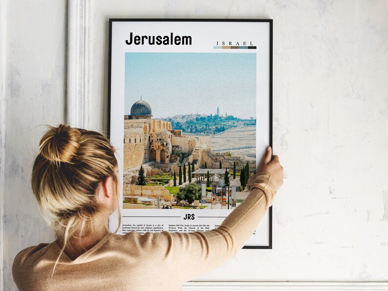 Jerusalem Poster, Jerusalem Print, Jerusalem Wall Art, Minimal Travel ...