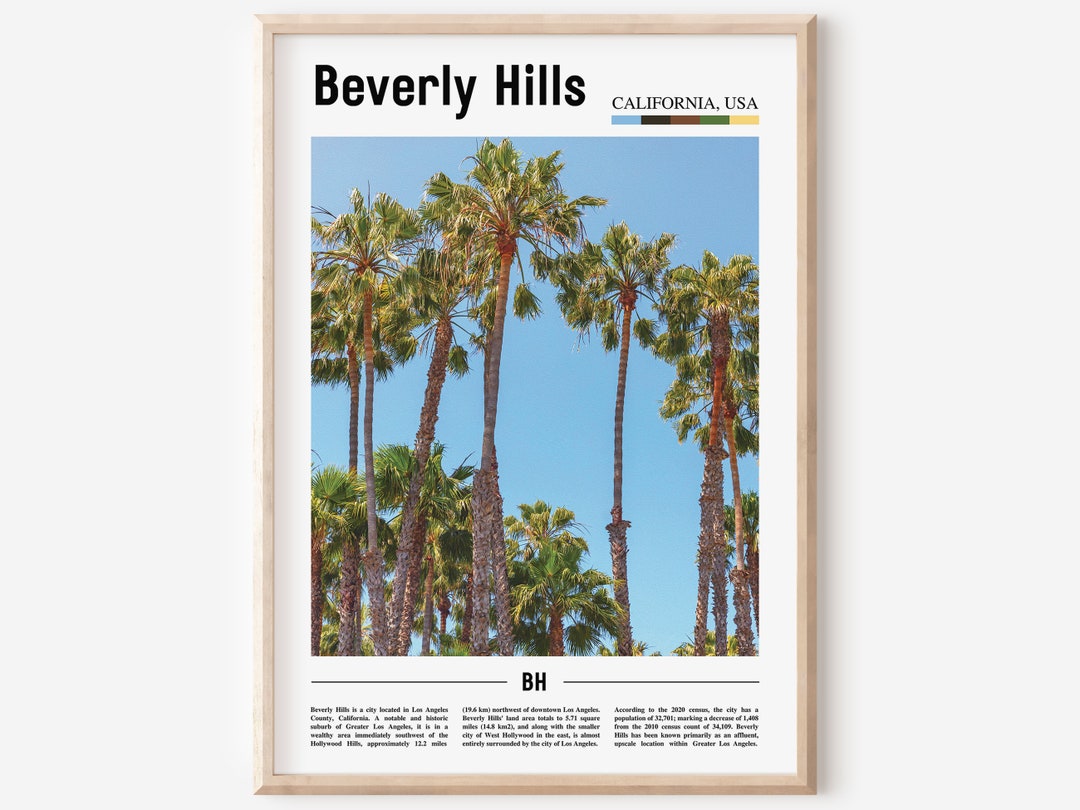 Beverly Hills Print, Beverly Hills Poster, Beverly Hills Wall Art, Oil ...