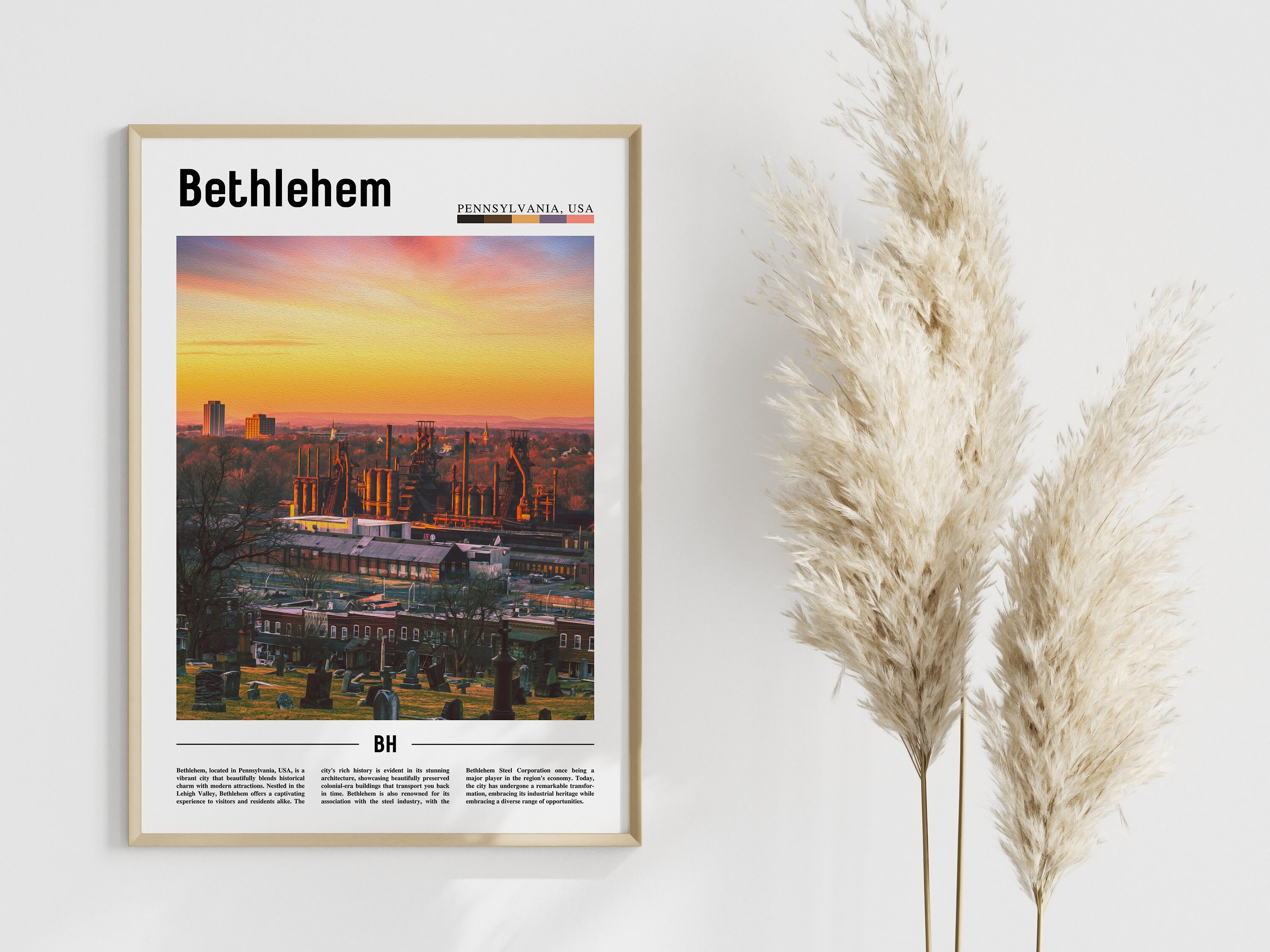 Bethlehem Poster, Bethlehem Print, Bethlehem Wall Art, United States ...