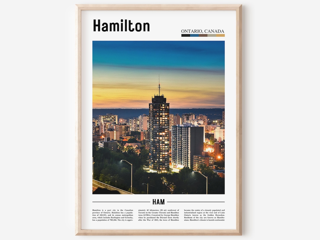 Hamilton Print, Hamilton Poster, Hamilton Wall Art, Minimal Travel ...