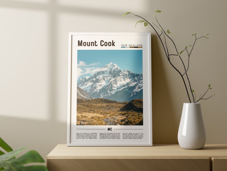 Mount Cook Poster Mount Cook Print Mount Cook Wall Art - Etsy