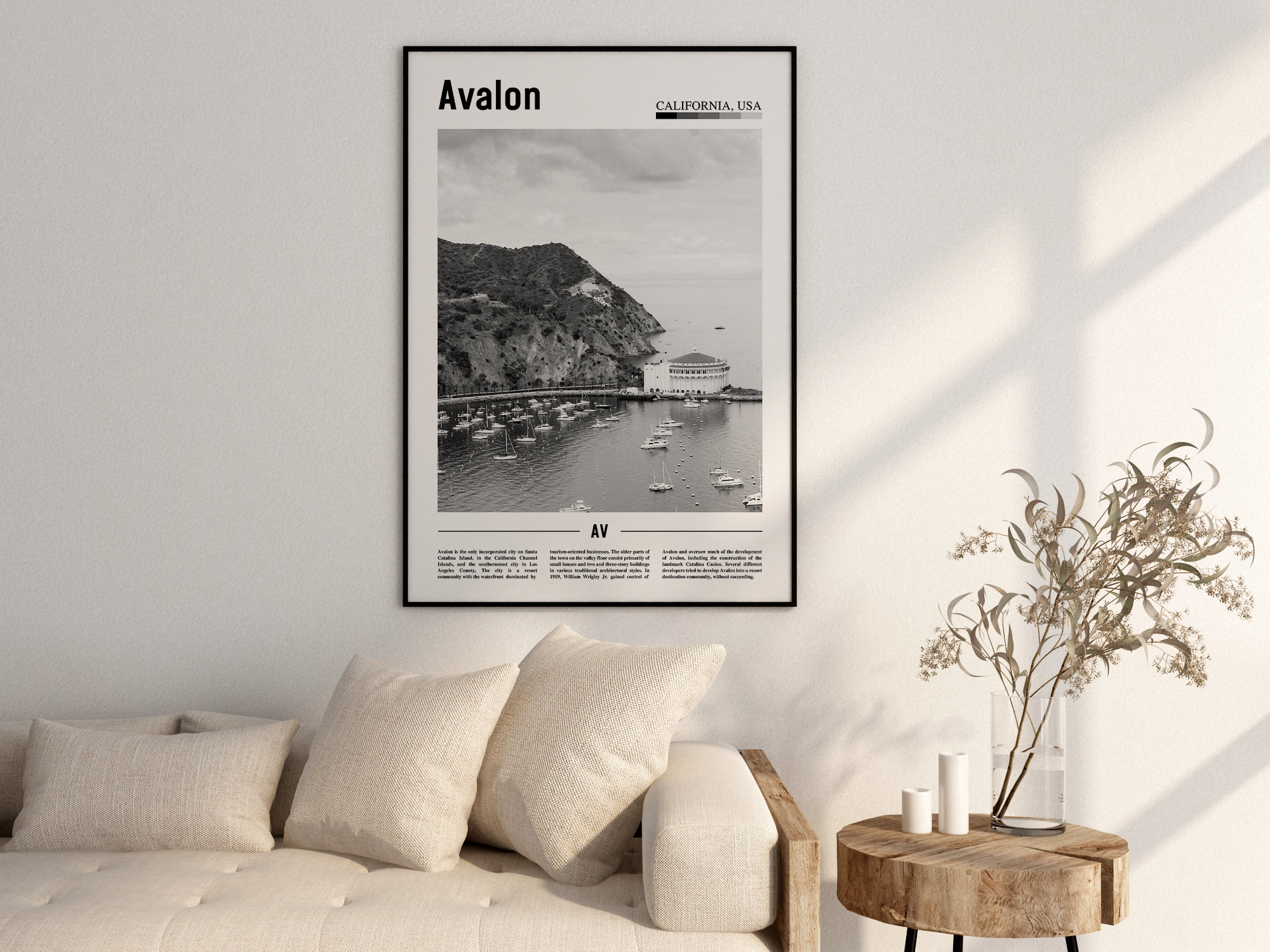 Avalon Poster Black and White, Avalon Print Black and White, Avalon ...