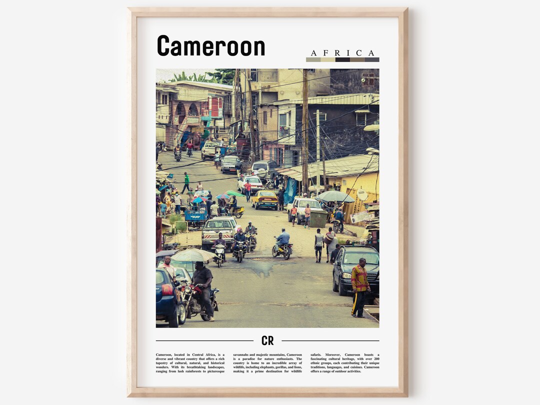 Cameroon Poster, Cameroon Print, Cameroon Wall Art, Minimal Travel ...