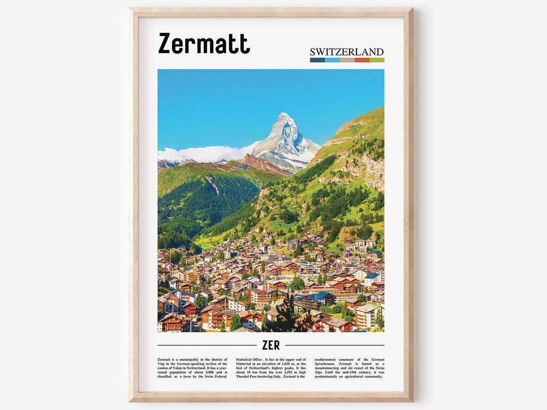 Zermatt Print, Zermatt Poster, Zermatt Wall Art, Oil Painting Poster ...