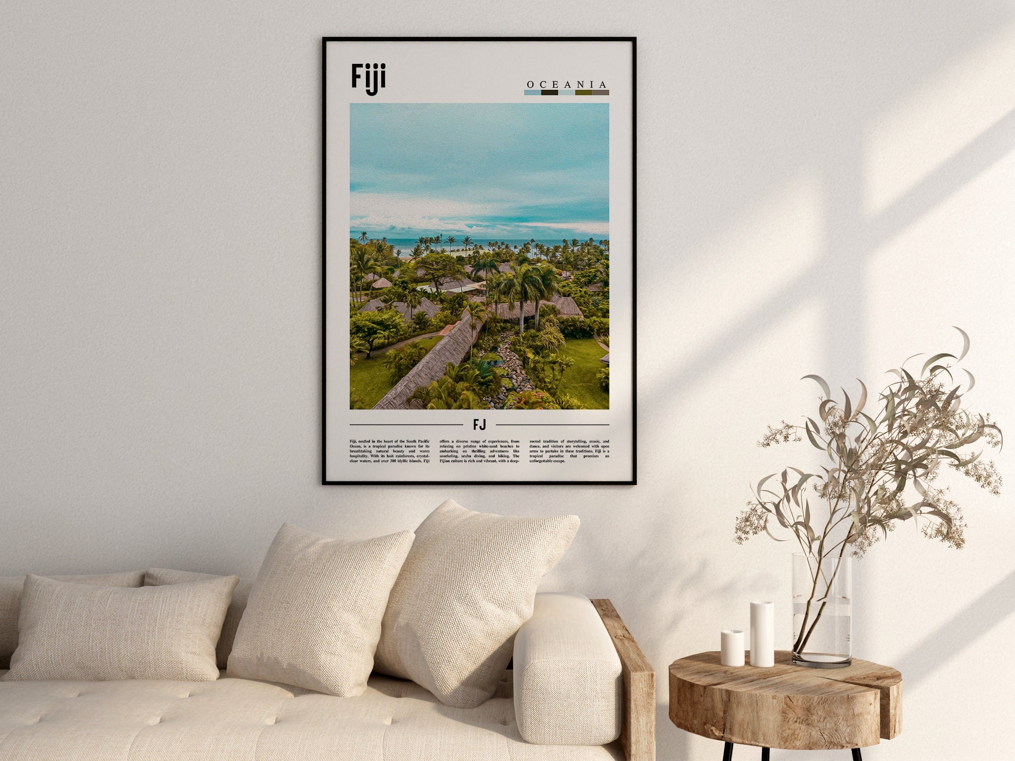 Fiji Poster, Fiji Print, Fiji Wall Art, Minimal Travel Print, Travel ...