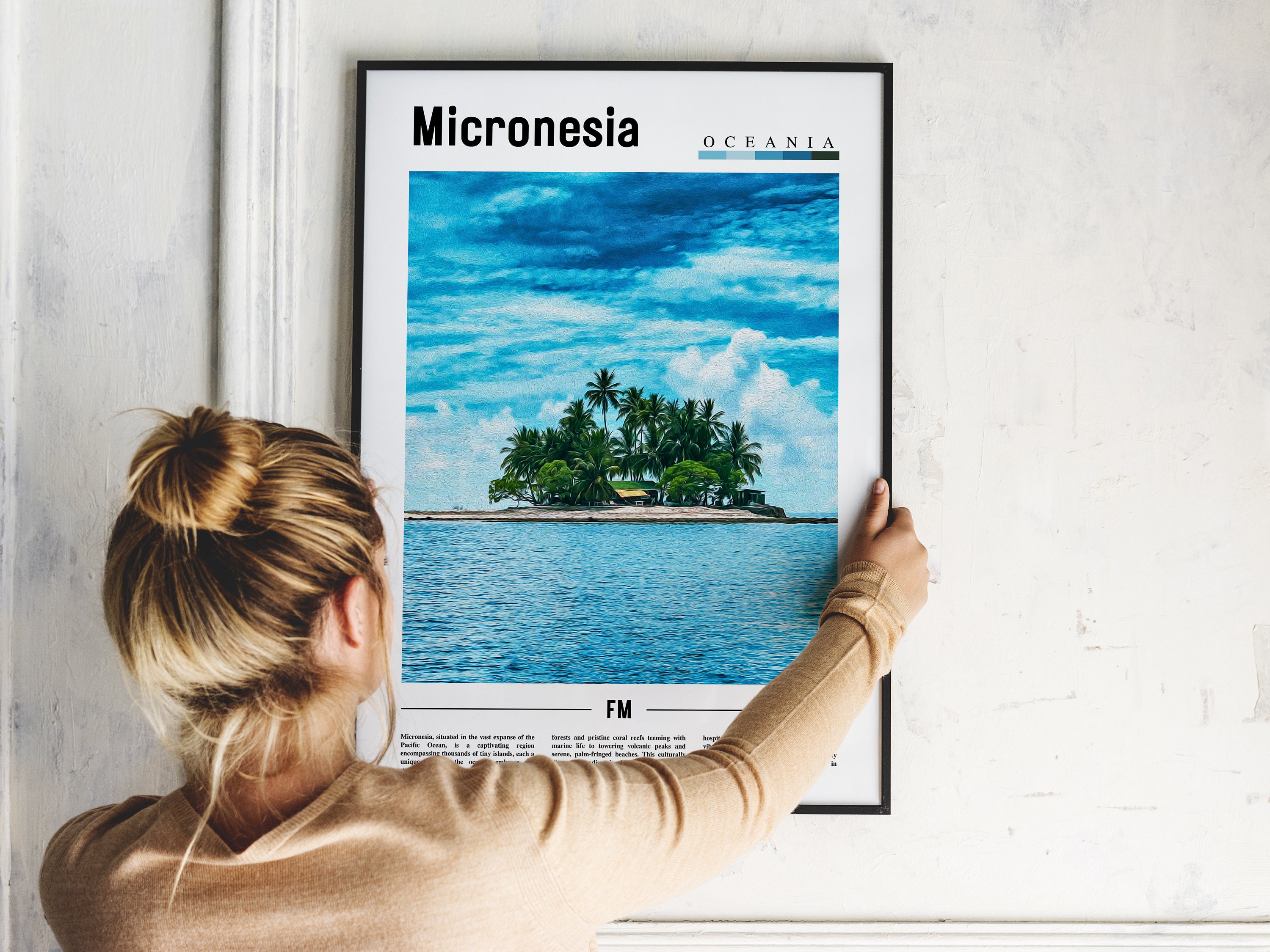 Micronesia Poster, Micronesia Print, Micronesia Wall Art, Minimal ...