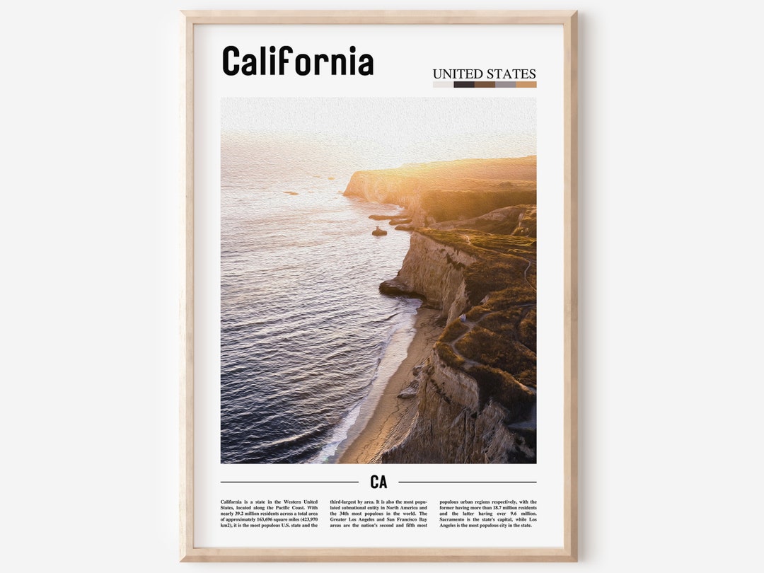 California Poster, California Print, California Wall Art, Minimal ...