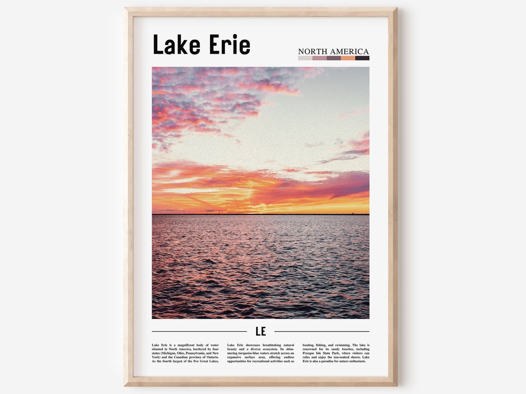 Lake Erie Poster, Lake Erie Print, Lake Erie Wall Art, North America ...
