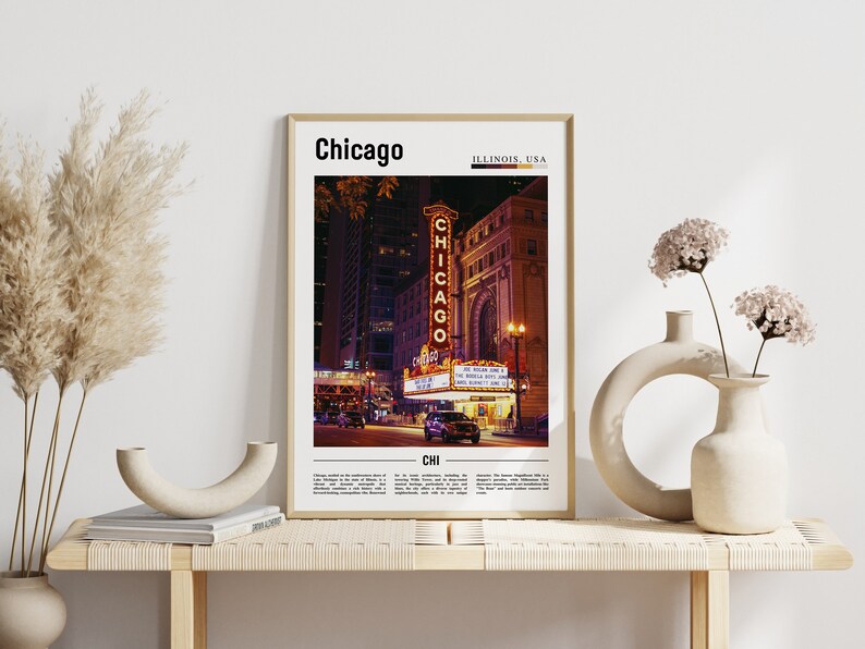 Chicago Print, Affiche de Chicago, Chicago Wall Art, Photo des États ...