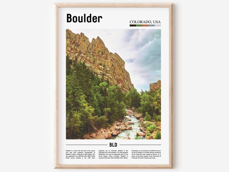 Boulder Print, Boulder Poster, Boulder Wall Art, Oil Painting Poster ...