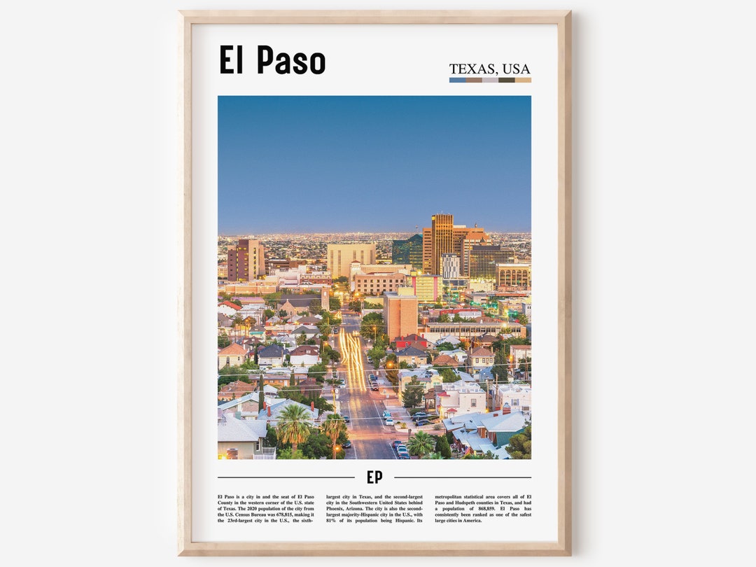 El Paso Print, El Paso Poster, El Paso Wall Art, Oil Painting Poster ...