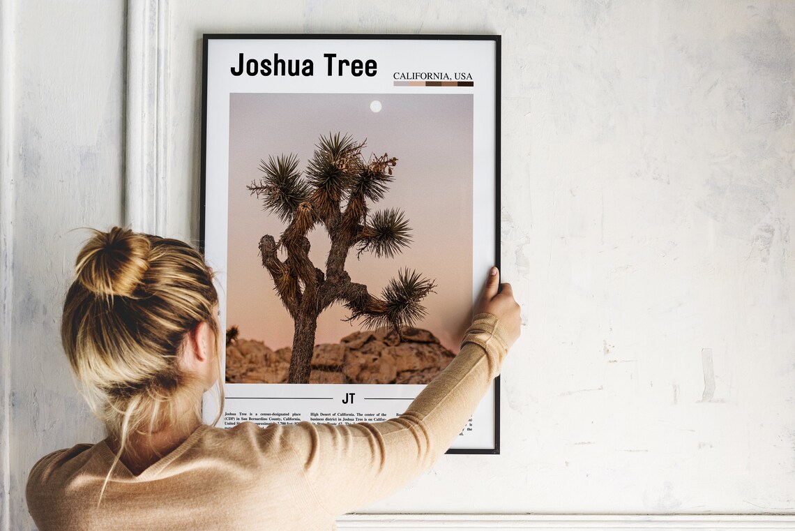 Joshua Tree Poster, Joshua Tree Print, Joshua Tree Wall Art, Minimal ...