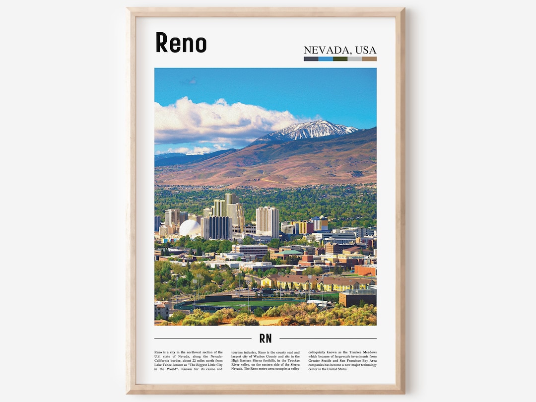 Reno Print, Reno Poster, Reno Wall Art, Oil Painting Poster, Colorful ...