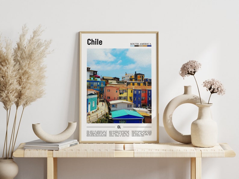 Chile Poster Chile Print Chile Wall Art South America - Etsy