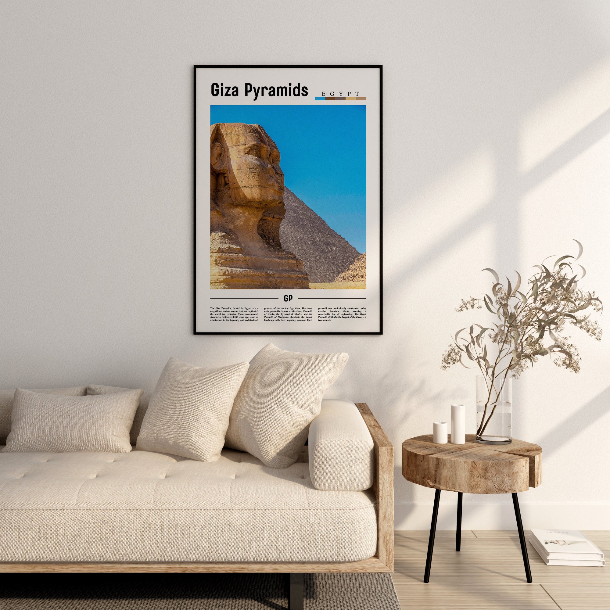 Giza Pyramids Poster, Giza Pyramids Print, Giza Pyramids Wall Art ...