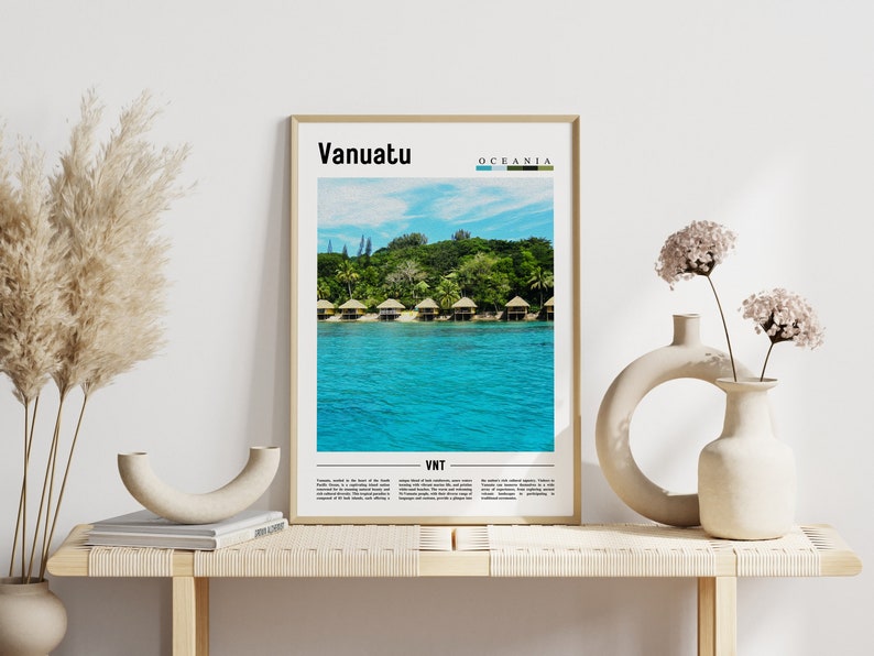 Vanuatu Poster, Vanuatu Print, Vanuatu Wall Art, Minimal Travel Print ...