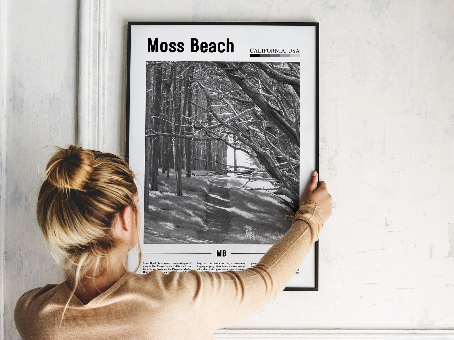 Moss Beach Poster Black and White Moss Beach Print Black and - Etsy