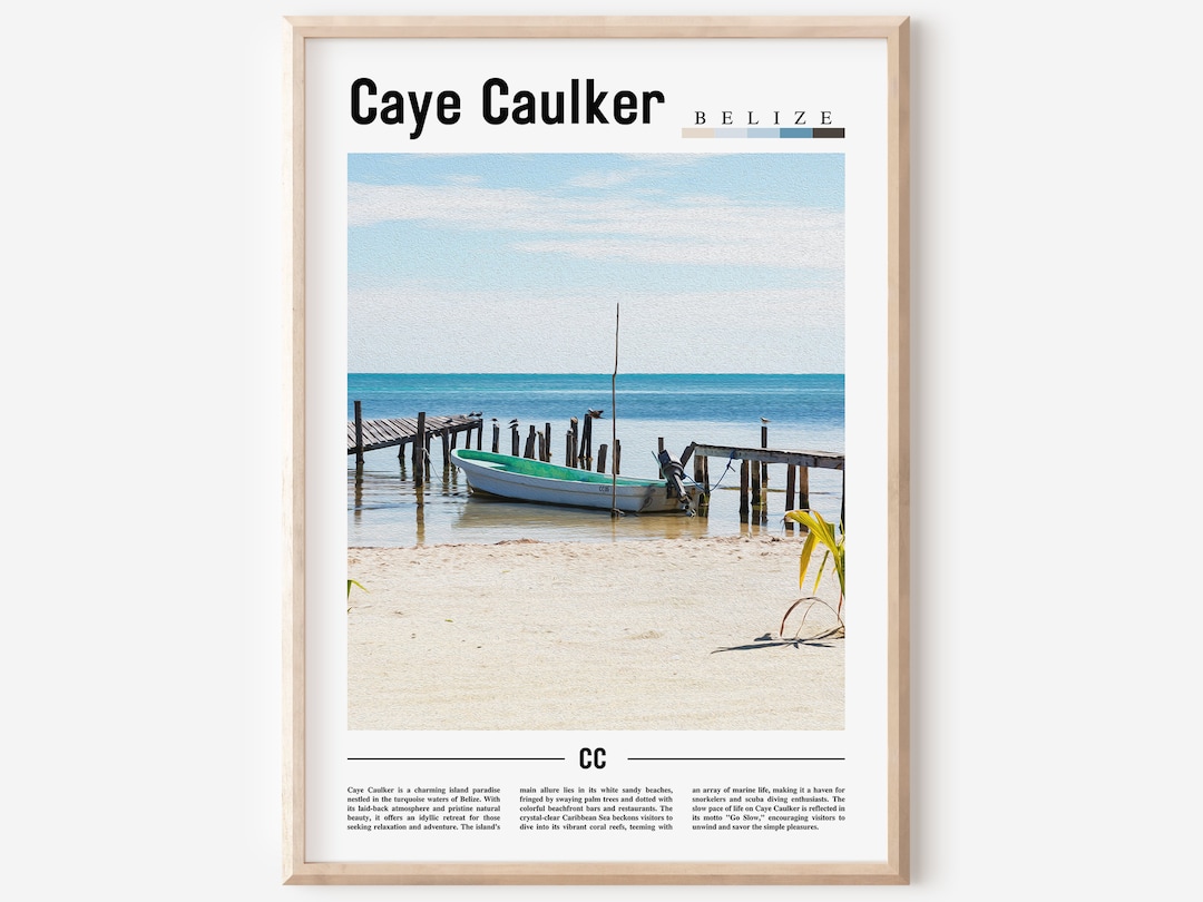 Caye Caulker Poster, Caye Caulker Print, Caye Caulker Wall Art, Central ...