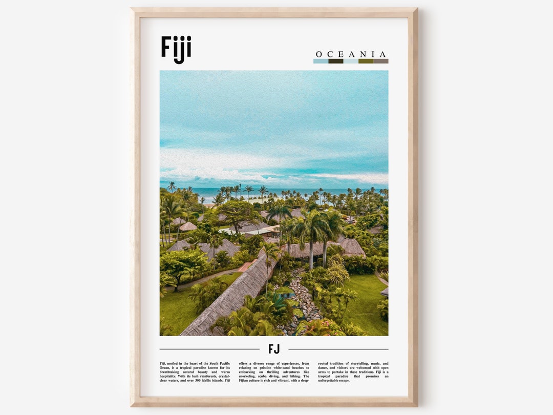 Fiji Poster, Fiji Print, Fiji Wall Art, Minimal Travel Print, Travel ...