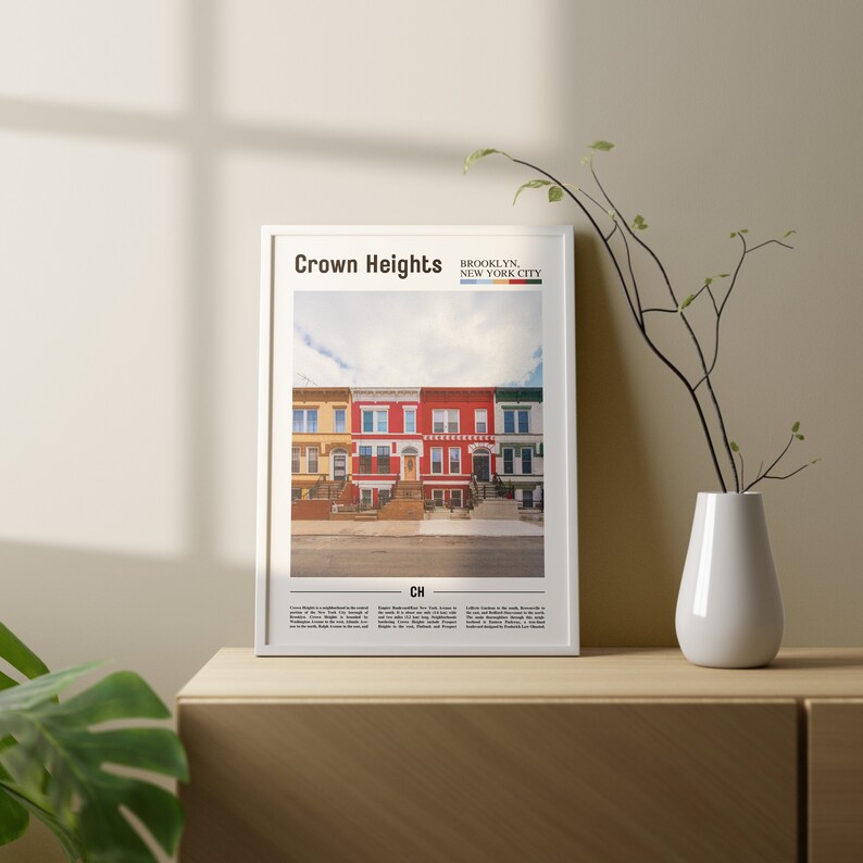 Crown Heights Print, Crown Heights Poster, Crown Heights Wall Art, Oil ...