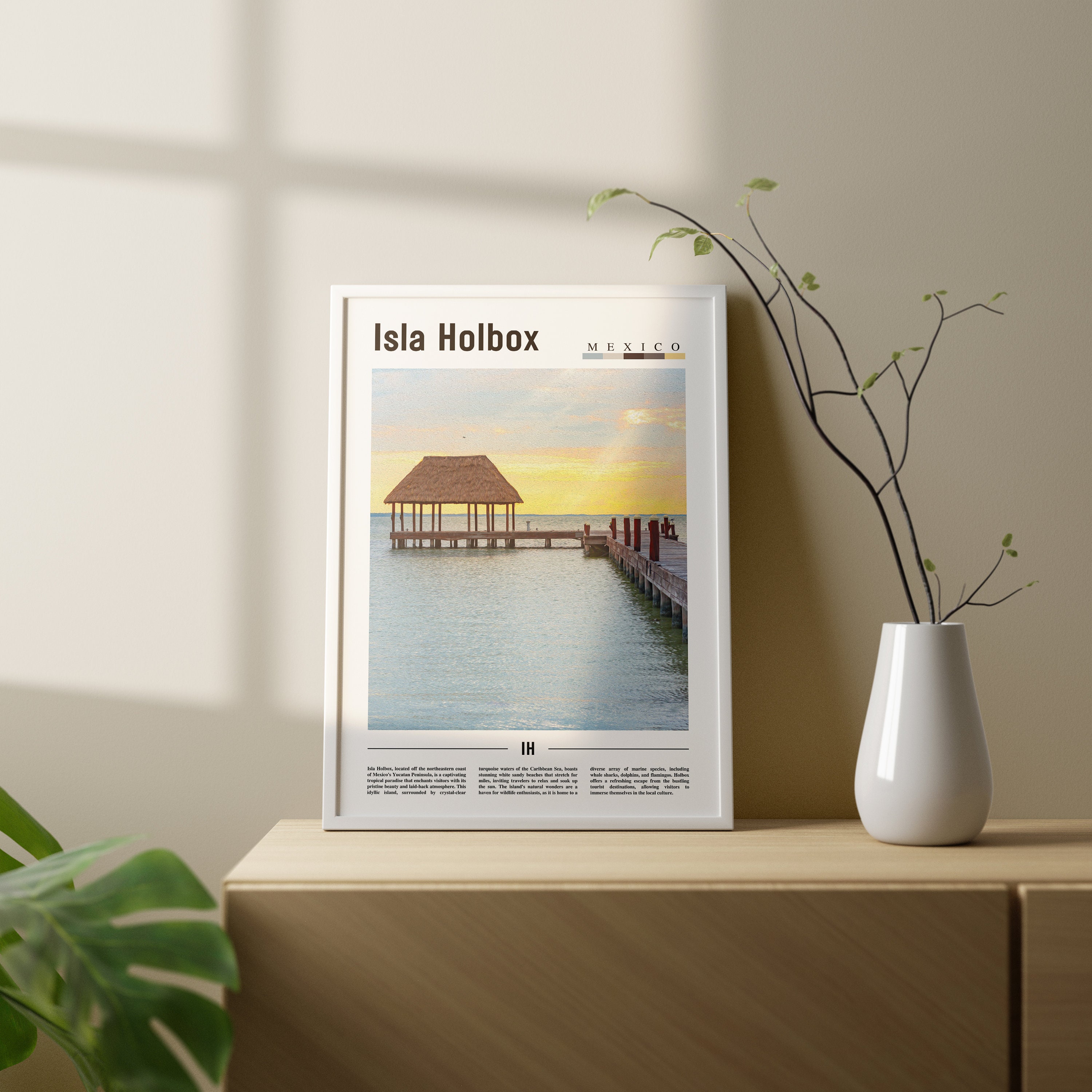 Isla Holbox Poster, Isla Holbox Print, Isla Holbox Wall Art, Minimal ...
