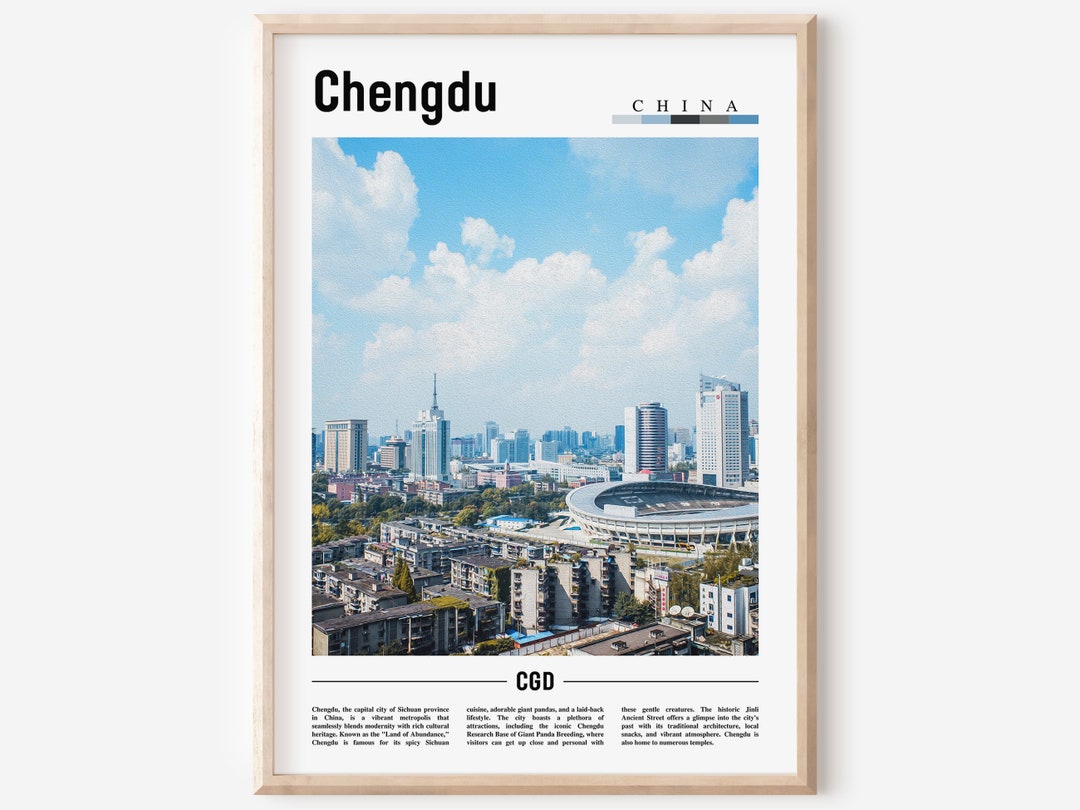 Chengdu Poster, Chengdu Print, Chengdu Wall Art, Asia Print, Asia ...