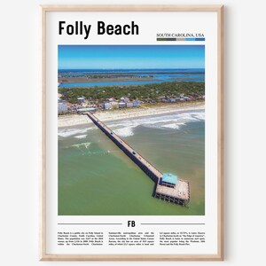 Folly Beach Print, Folly Beach Poster, Folly Beach Wall Art, Oil ...
