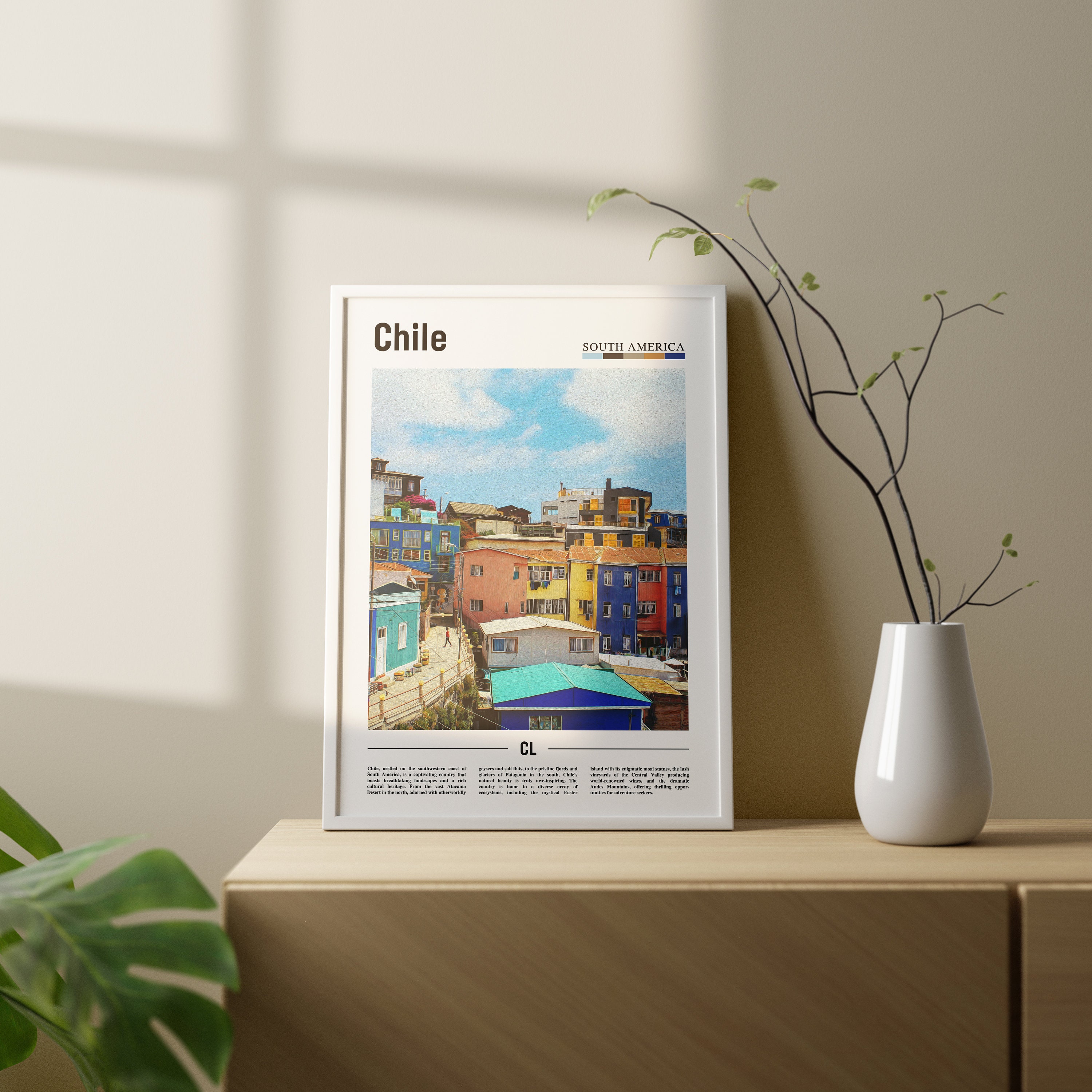 Chile Poster Chile Print Chile Wall Art South America - Etsy