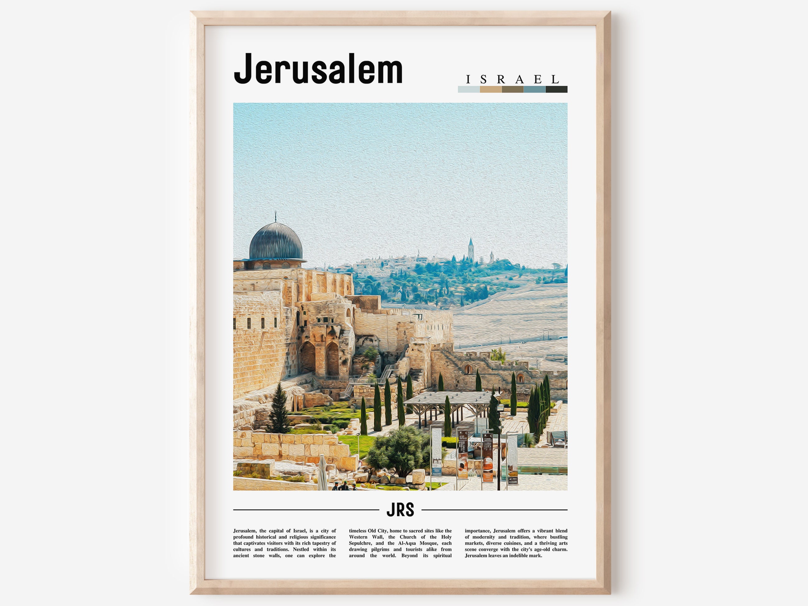 Jerusalem Poster, Jerusalem Print, Jerusalem Wall Art, Minimal Travel ...