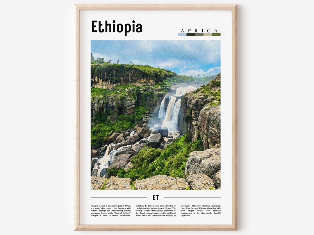 Ethiopia Poster, Ethiopia Print, Ethiopia Wall Art, Minimal Travel ...