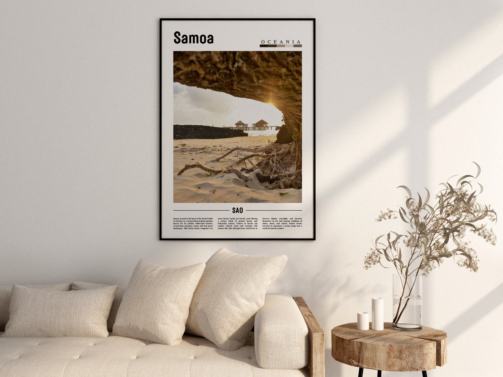Samoa Poster Samoa Print Samoa Wall Art Minimal Travel - Etsy
