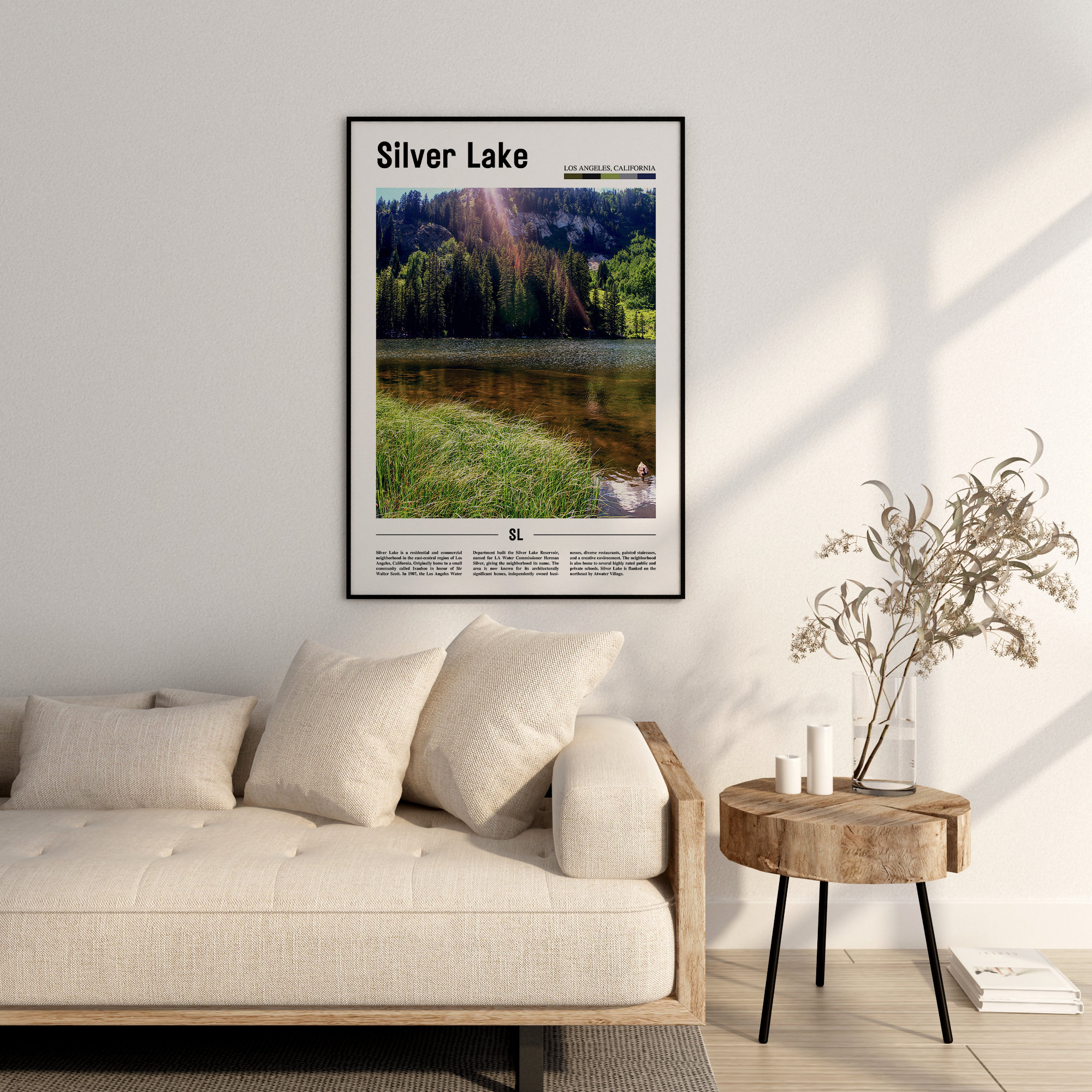 Silver Lake Print, Silver Lake Poster, Silver Lake Wall Art, Minimal ...