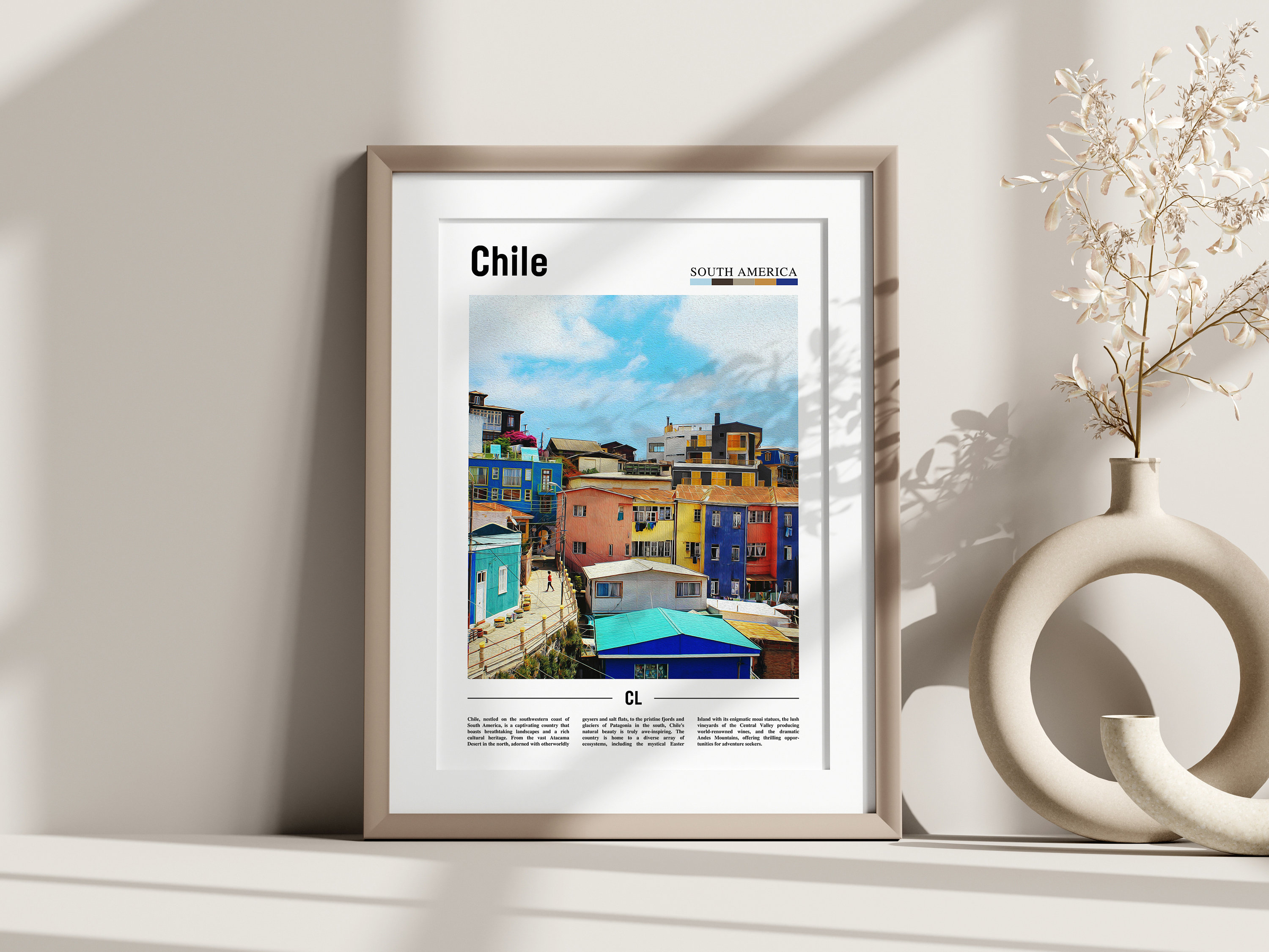 Chile Poster, Chile Print, Chile Wall Art, South America Poster, South ...