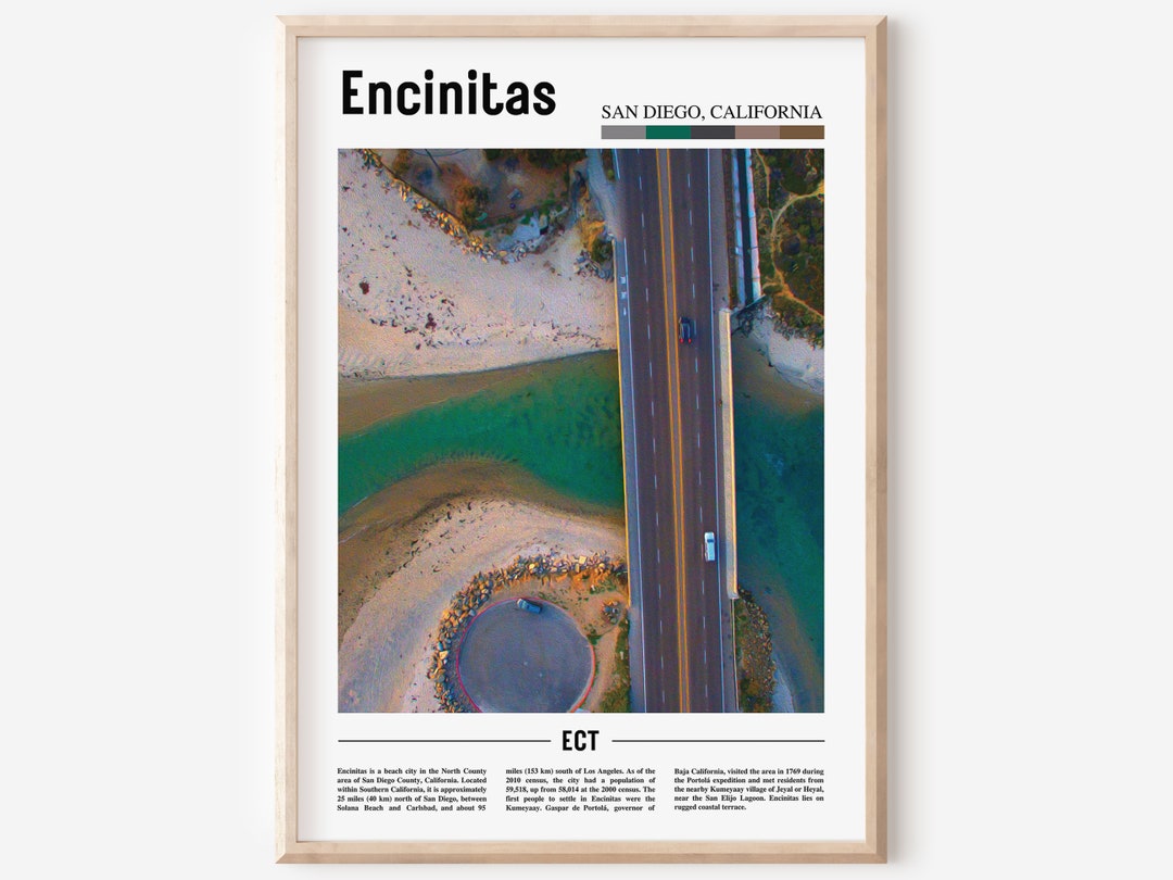 Impression Encinitas, Affiche Encinitas, Art mural Encinitas, Affiche ...