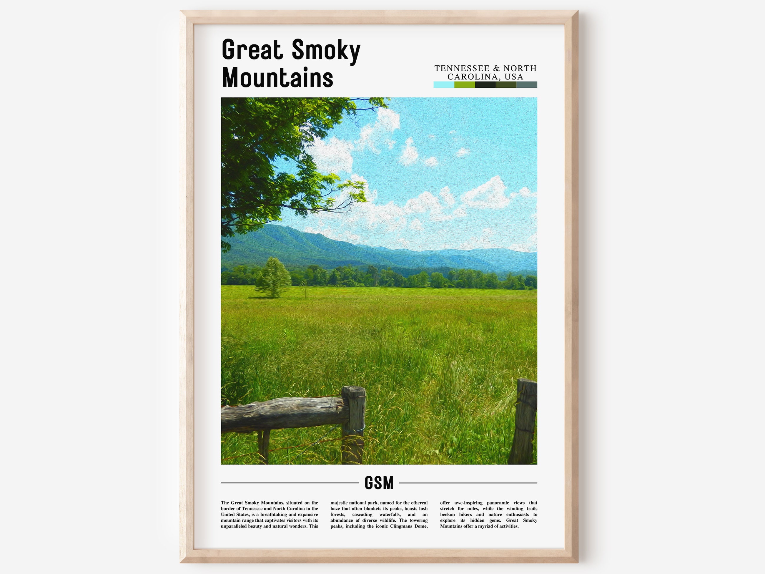 Great Smoky Mountains Poster, Great Smoky Mountains Print, Great Smoky ...