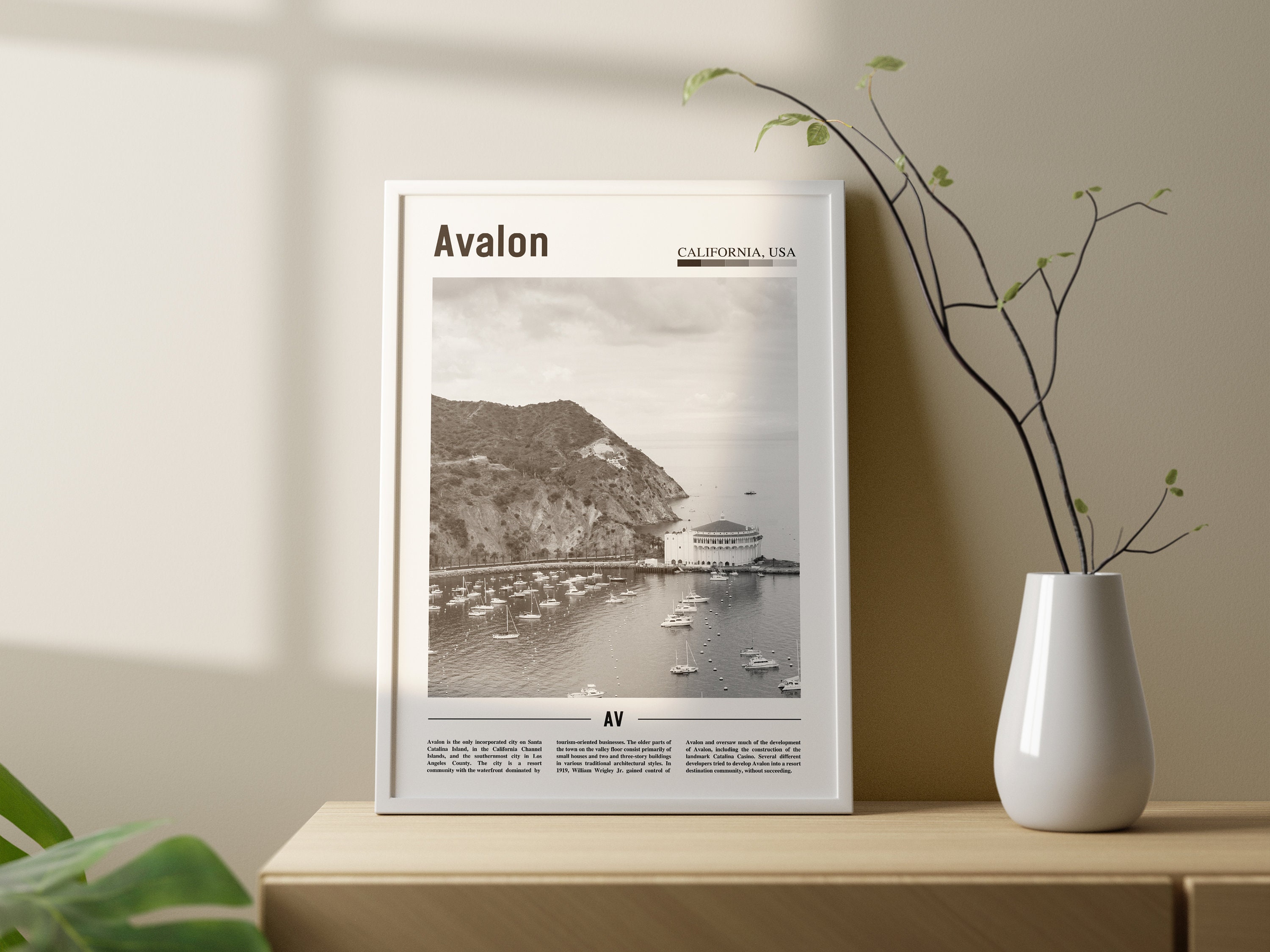 Avalon Poster Black and White, Avalon Print Black and White, Avalon ...