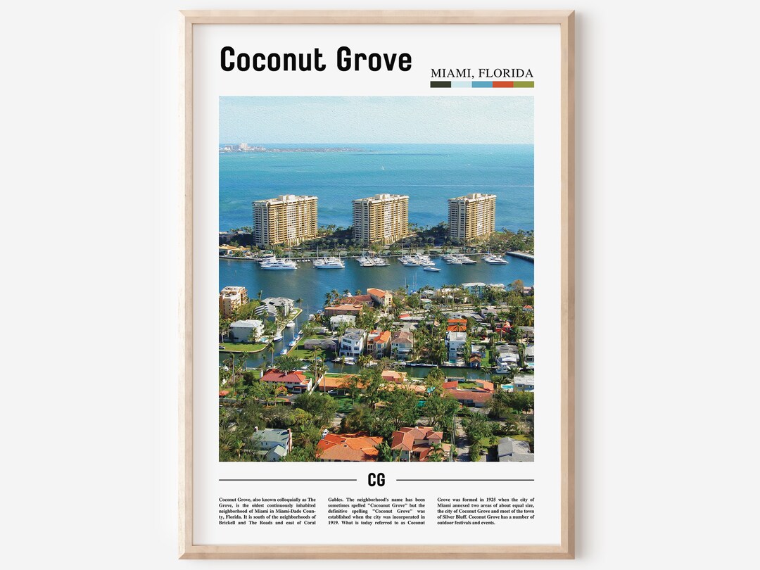 Coconut Grove Print, Coconut Grove Poster, Coconut Grove Wall Art, Oil ...