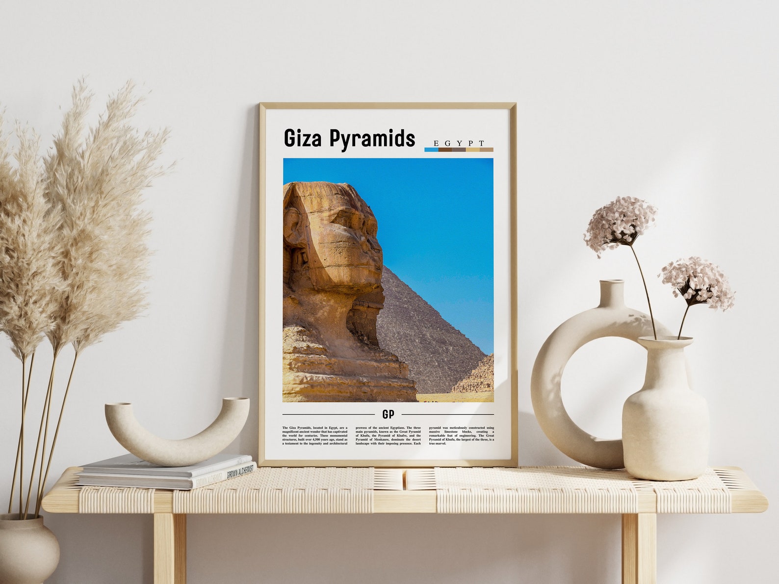 Giza Pyramids Poster, Giza Pyramids Print, Giza Pyramids Wall Art ...
