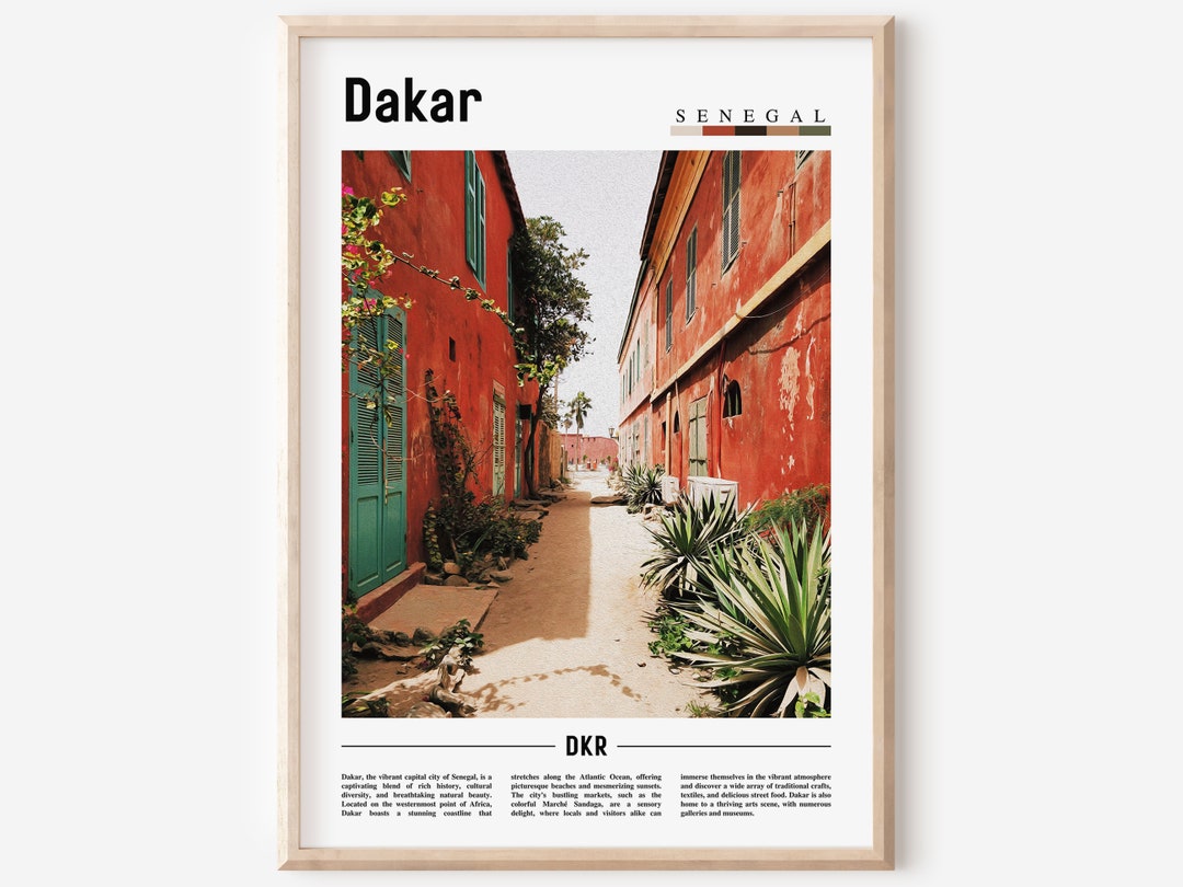 Dakar Poster, Dakar Print, Dakar Wall Art, Minimal Travel Print, Travel Destination, Oil ...